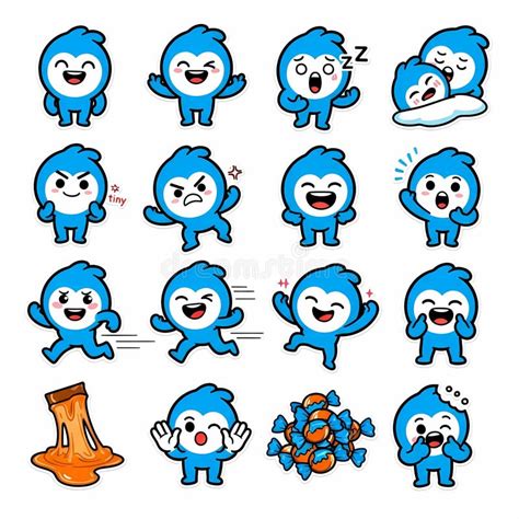 Cute Blue Cartoon Characters Stock Illustrations 27883 Cute Blue