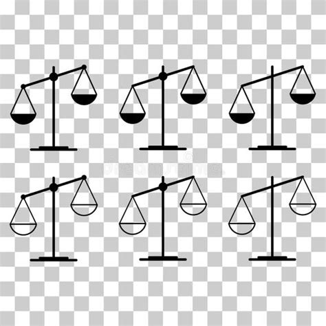 Set Of Scale Equal Icon Lawyer Crime Web Sign Protection Balance