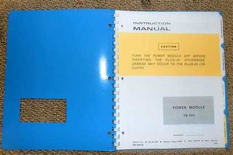 Original Tektronix Tm 503 Power Module Instruction Manual Free Shipping