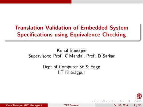 Pdf Translation Validation Of Embedded System Kunal Banerjee