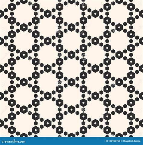 Geometric Seamless Pattern With Delicate Hexagonal Lattice Mesh Stock Vector Illustration Of