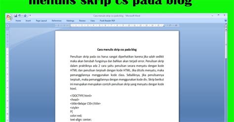 Cara Menulis Skrip Css Pada Blog