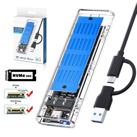 Case Externo Para Ssd M2 Nvme Pcie 10gbps Usb C Usb 3 1 Conector Duplo