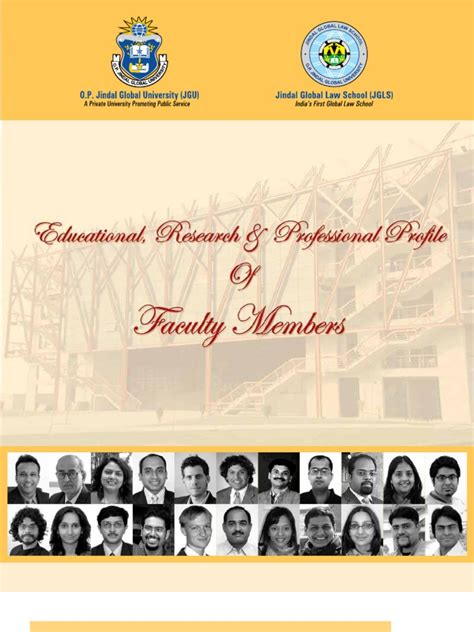 Faculty Profile Of Jgls Pdf Law School Legal Education