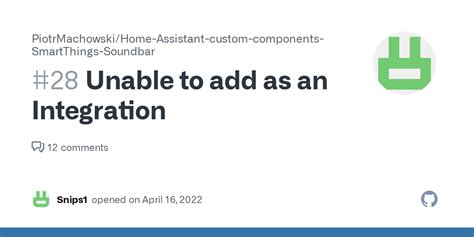 Unable To Add As An Integration · Issue 28 · Piotrmachowskihome