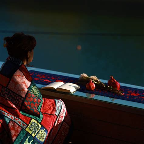 ძველი სუფრა რანერი ბროწეულები ლურჯი Veli Store