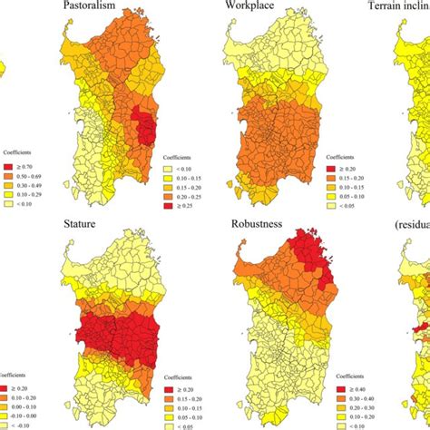 Spatial Distribution Of The Local Coefficients In The Geographically