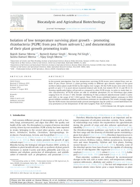 Pdf Isolation Of Low Temperature Surviving Plant Growth Promoting Rhizobacteria Pgpr From