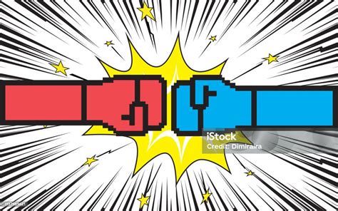 두 개의 반대편 측면과 속도 라인 배경 충돌 만화 및 만화에 대 한 효과 모션 라인 효과 폭발이 있는 프레임 중심 으로부터의 방사형 광선 디자인에 대 한 템플릿입니다 벡터