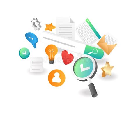 Flat Isometric 3d Flat Internet Search Engine Illustration Stock Illustration Illustration Of