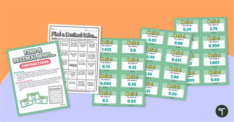 Decimal Place Value Game Find A Decimal Who Teach Starter