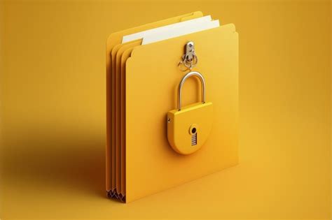 Premium Ai Image File Folder With Padlock Document Folder File Security Concept Generative Ai