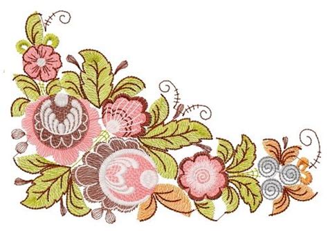 Flower Border Embroidery Design