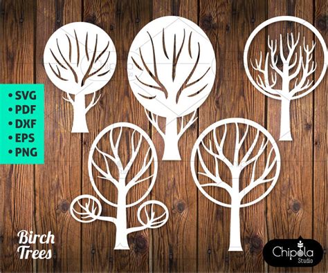 Winter Trees SVG Cut File Christmas Decoration SVG Winter Trees Bundle Set Svg Paper Cut