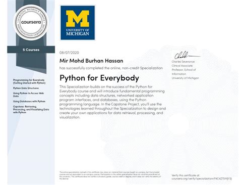 Burhan M On Linkedin Programming Python Json Xml Dbms Coursera Universityofmichigan