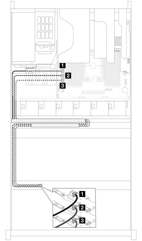Cable Routing For Front Backplane Power Thinksystem Hs350x V3