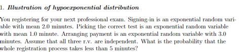 Solved 1 Illustration Of Hypoexponential Distribution You