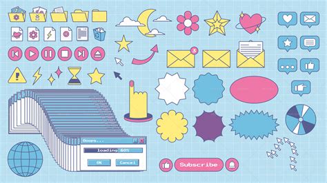 55 Retro Computer Ui Element Graphics Motion Array