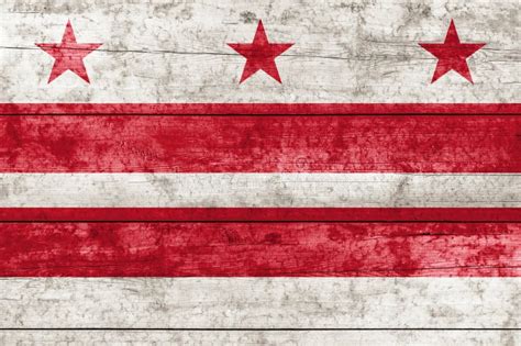 Washington Dc Flag On A Wooden Surface Banner Of The Grunge Washington