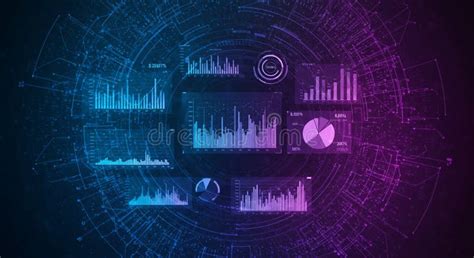 Futuristic Digital Interface Featuring Various Data Visualizations