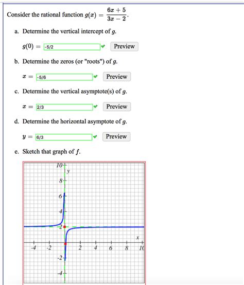 Solved 6x 5 Consider The Rational Function G X 3c 2 A