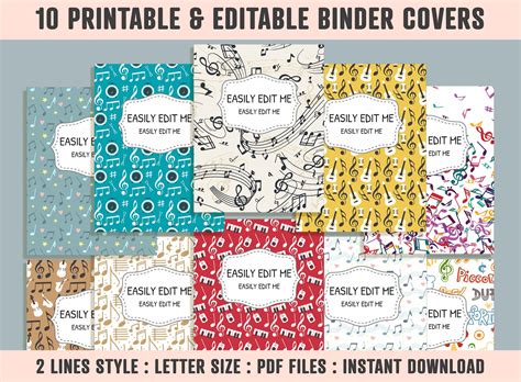 Musical Notes Binder Cover 10 Printableeditable Coversspines Teacherschool Binder Template Musical Notes Binder Cover 10 Printableeditable Coversspines Teacherschool Binder Template