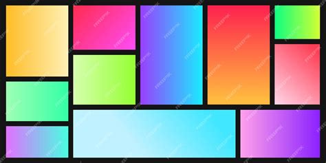 Premium Vector Colorful Gradient Colour Palette Template Set For