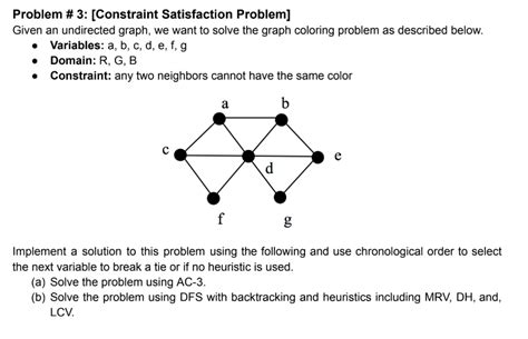 Solved Problem Constraint Satisfaction Problem Given Chegg