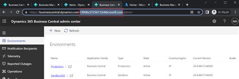 how to access dynamics 365 business central admin center fro