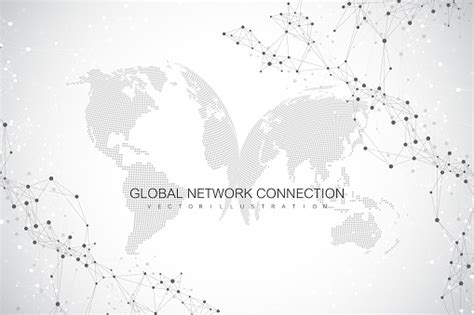 세계적인 기술 네트워킹 개념을 가진 세계 지도 점 디지털 데이터 시각화 라인 신경 총 빅 데이터 배경 통신 과학적인 벡터 일러스트 0명에 대한 스톡 벡터 아트 및 기타