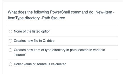 Solved What Does The Following PowerShell Command Do Chegg Com