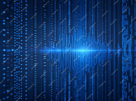 premium photo blue digital binary data on computer screen background