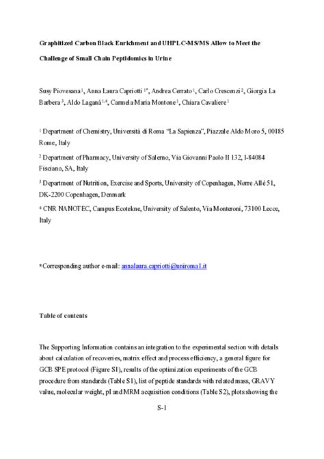 Pdf Graphitized Carbon Black Enrichment And Uhplc Ms Ms Allow To Meet The Challenge Of Small