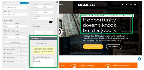 How To Create Text Animations Mesmerize Knowledge Base