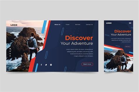 여행 방문 페이지 템플릿 무료 벡터