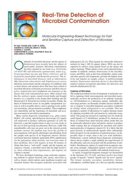 Pdf Real Time Detection Of Microbal Contamination