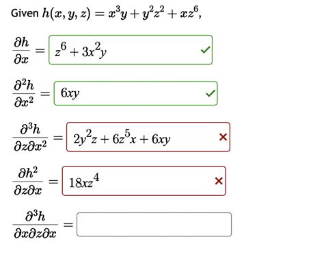 Solved Given H X Y Z X3y Y2z2 Xz6