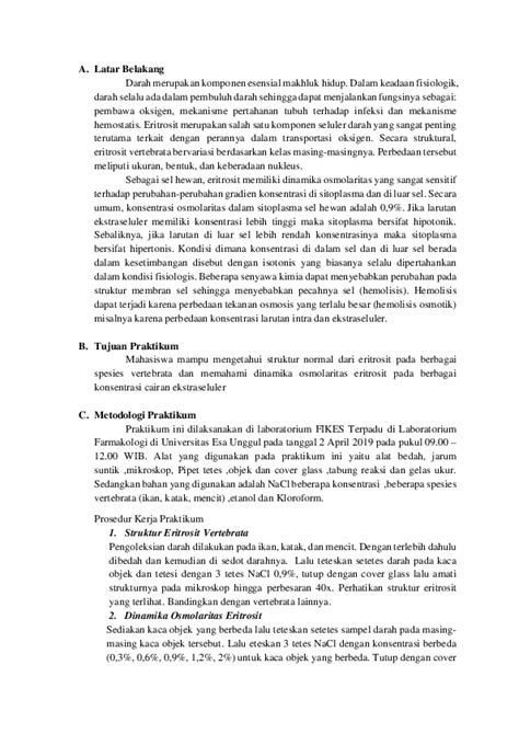 Doc Laporan Praktikum Fisiologi Hewan And Tumbuhan Struktur Sel Dan