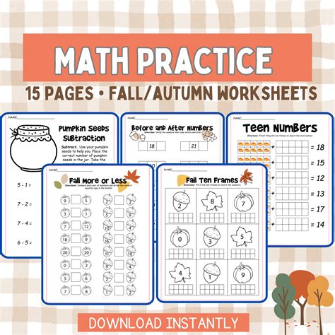 Fall Math Worksheets Love Peace Motherhood