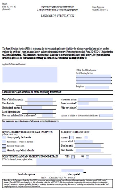 Landlord Verification Form 10 Free Documents Useful For Landlord Or