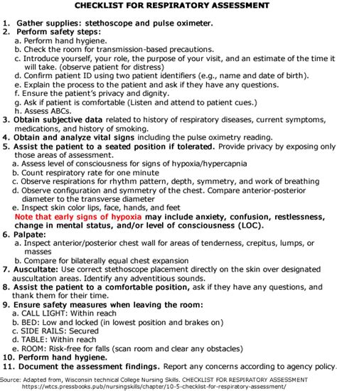 Repiratory Nursing Assessment Documentation Respiratory System Sample