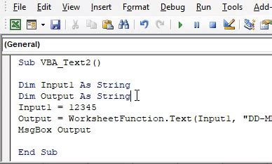 Texto de VBA Cómo usar la función de texto en Excel VBA con ejemplos VBA