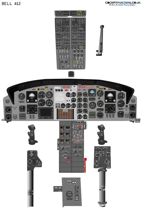 Bell 412 Cockpit Poster CockpitPosters Co Uk