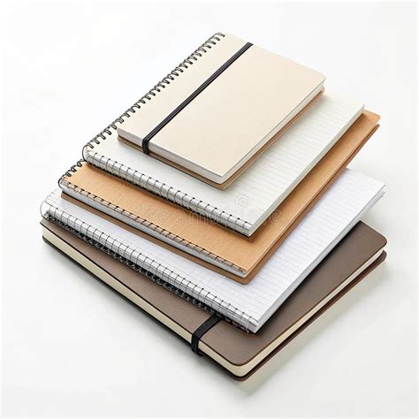 Soft Cover Blank Notepad Stack Isolated On White Stock Illustration