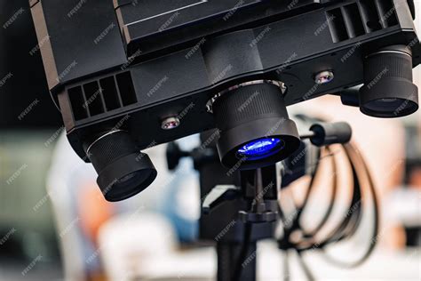 premium photo 3d motion and deformation sensor with blue light