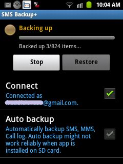 Backup Save SMS Text Messages To Gmail All At Once Android