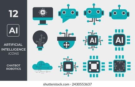Artificial Intelligence Flat Icons Set Vector Stock Vector Royalty Free Shutterstock