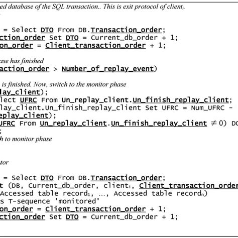 the exit protocol based on built in database synchronization