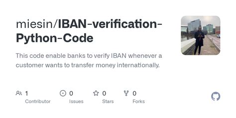 Iban Verification Python Codeibanverification At Main · Miesiniban