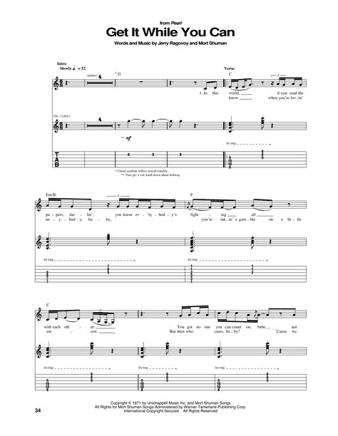 Get It While You Can By Janis Joplin Guitar Tab Guitar Instructor